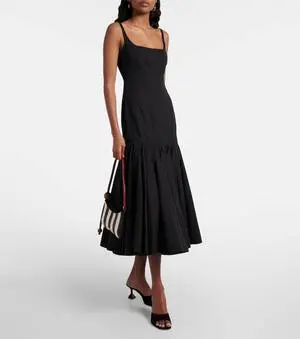 Amina Muaddi Lupita Suede Mules - Black