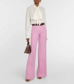 Etro Wide-leg Wool-blend Pants