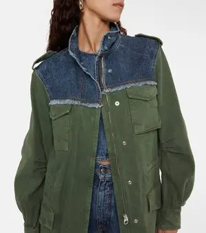 Chloé Utility Denim-trimmed Cotton-blend Jacket