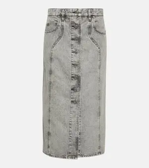 MARANT ETOILE Vandy Denim Midi Skirt - Grey