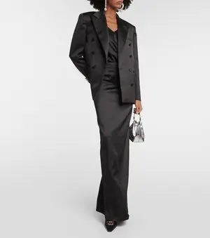 Giuseppe Di Morabito Satin Maxi Skirt - Black