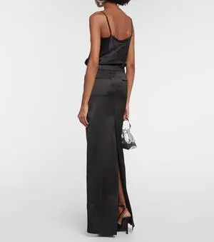Giuseppe Di Morabito Satin Maxi Skirt - Black