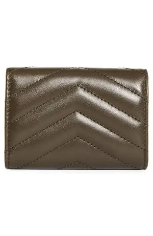 Saint Laurent Tiny Matelasse Origami Trifold Leather Wallet