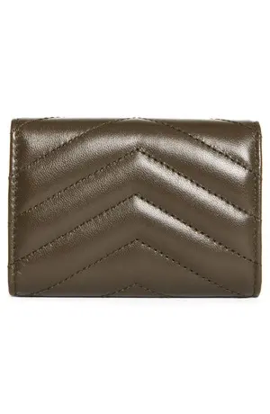 Saint Laurent Tiny Matelasse Origami Trifold Leather Wallet