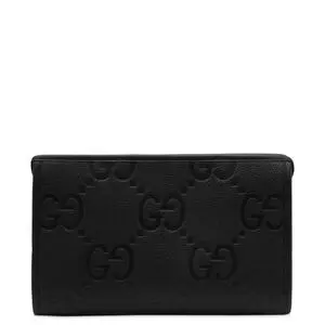 Gucci Jumbo Gg Logo Pouch - Black