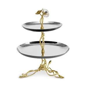 Michael Aram Anemone 2-tier Etagere - Silver