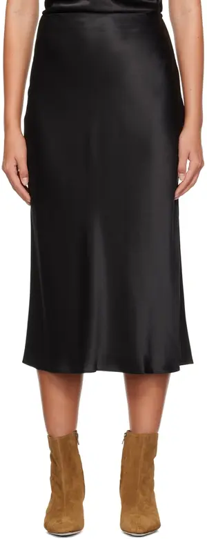 Staud Staud Black Angela Midi Skirt - Black