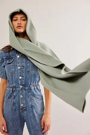 Free People All For You Hooded Scarf In Green - 71% Off  display picture 3