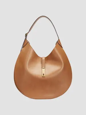 Polo Ralph Lauren Polo Id Leather Shoulder Bag - Tan