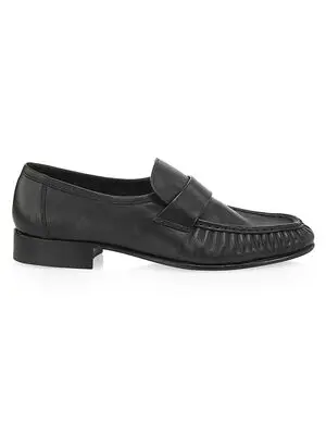THE ROW Women's Soft Leather Loafers - Black  - Black