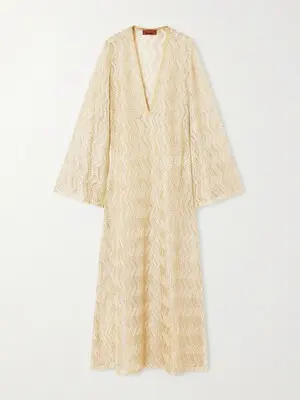 Missoni Mare Metallic Crochet-knit Coverup - Gold