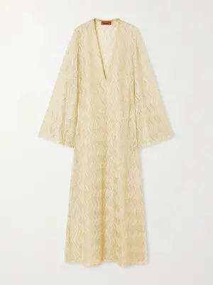 Missoni Mare Metallic Crochet-knit Coverup - Gold