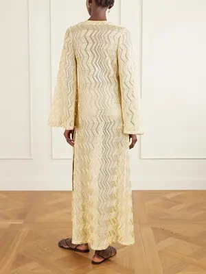 Missoni Mare Metallic Crochet-knit Coverup - Gold