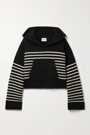 Khaite Cruz Striped Cashmere Hoodie