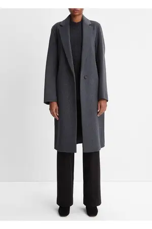 Vince Classic Wool-blend Coat - Gray