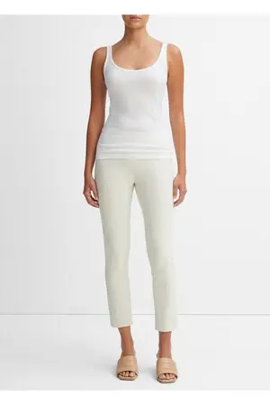 Vince Bobbi High-Rise Stitch-Seam Ponte Legging - White