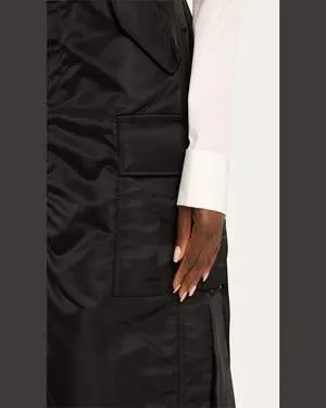 Sacai Nylon-twill Pleated Cargo Midi Skirt - Khaki