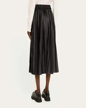 Sacai Nylon-twill Pleated Cargo Midi Skirt - Khaki