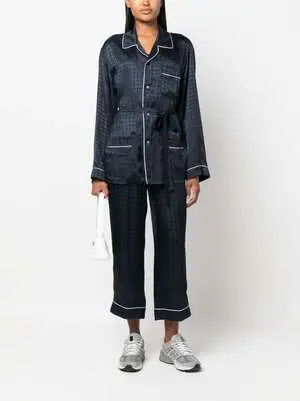 10 CORSO COMO Circle-motif Trousers - Blue
