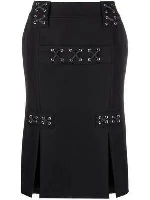 Alessandra Rich Lattice-embellished Midi Skirt