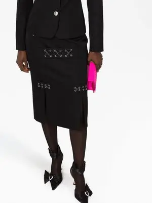 Alessandra Rich Lattice-embellished Midi Skirt