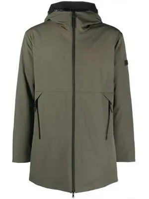 Peuterey Hooded Coat With Logo Patch