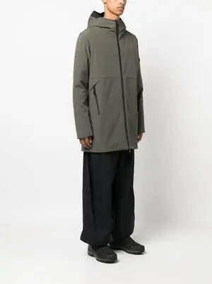 Peuterey Hooded Coat With Logo Patch