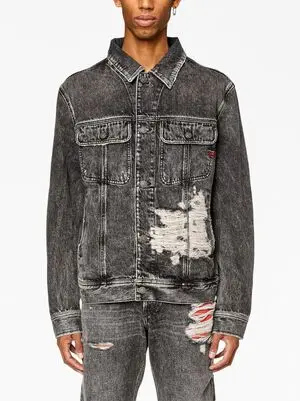DIESEL® D-barcy-s1 Denim Trucker Jacket - Grey