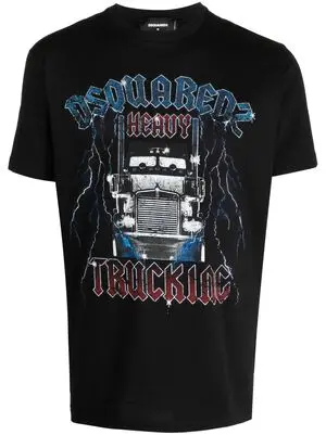 Dsquared2 Graphic-print Cotton T-shirt - Black