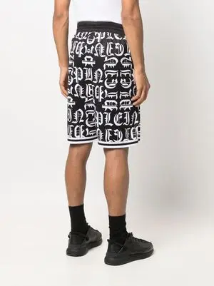 Philipp Plein Gothic Print Jogging Shorts