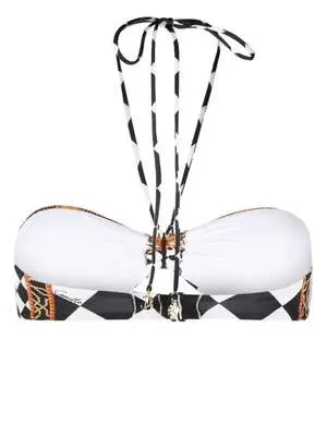 Camilla Duomo Dynaty-print Bandeau Bikini Top
