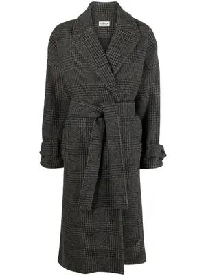 P.a.r.o.s.h Plaid Virgin Wool Trench Coat