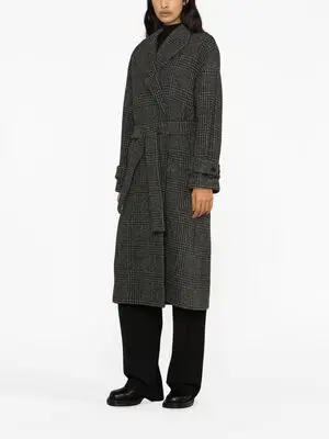 P.a.r.o.s.h Plaid Virgin Wool Trench Coat
