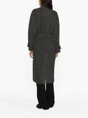 P.a.r.o.s.h Plaid Virgin Wool Trench Coat