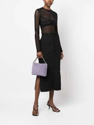Patrizia Pepe Maxichain Rhinestone-embellished Tote Bag - Purple