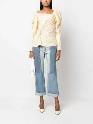 Victoria Beckham Straight-leg Patchwork Jeans