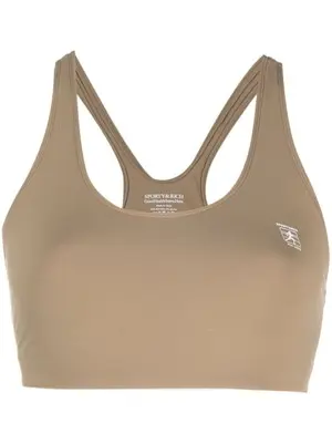 SPORTY & RICH Cropped Stretch Top - Neutrals