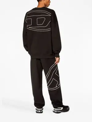 DIESEL® Cotton Fleece Pullover Sweatshirt - Black