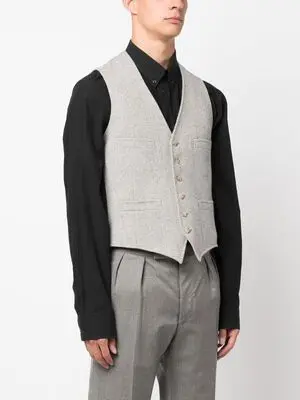Polo Ralph Lauren Herringbone Wool-blend Waistcoat