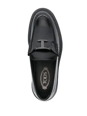 TOD'S Logo-plaque Leather Loafers