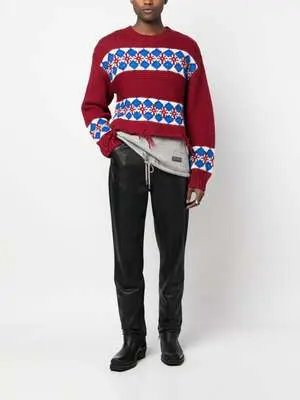 Dsquared2 Distressed-finish Wool Jumper - Red