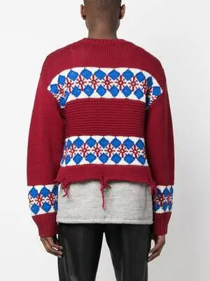Dsquared2 Distressed-finish Wool Jumper - Red