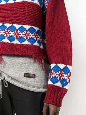 Dsquared2 Distressed-finish Wool Jumper - Red