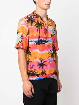 Palm Angels Palm Tree-print Shirt - Pink