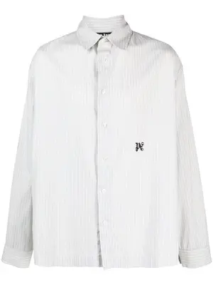 Palm Angels Monogram-embroidered Striped Shirt