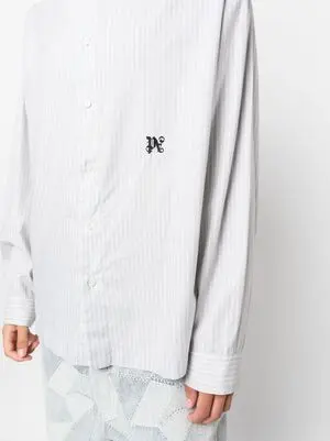 Palm Angels Monogram-embroidered Striped Shirt