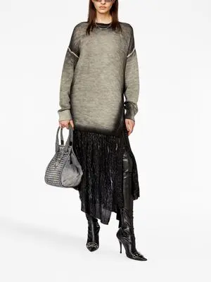 DIESEL® M-kimolos Asymmetric Hem Knitted Midi Dress