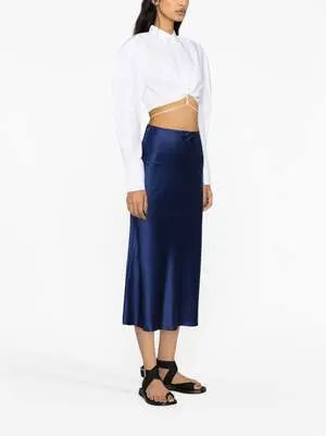 MANURI Patricia Silk Skirt - Blue