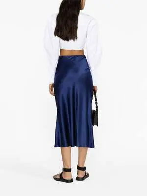 MANURI Patricia Silk Skirt - Blue
