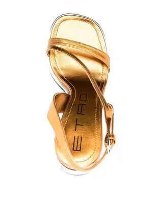 Etro 120mm Metallic-finish Sandals - Gold
